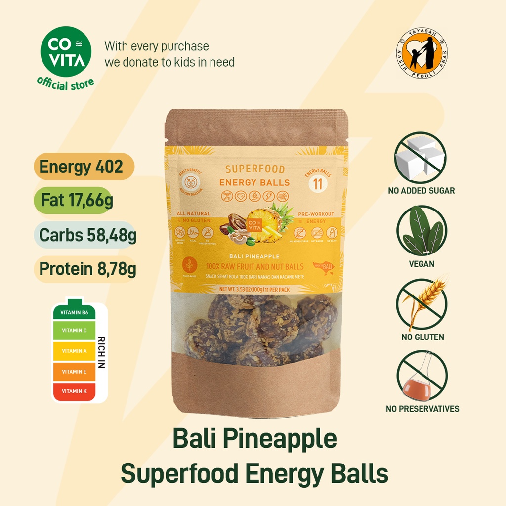 Jual Covita Superfood Energy Balls - Bali Pineapple | Shopee Indonesia