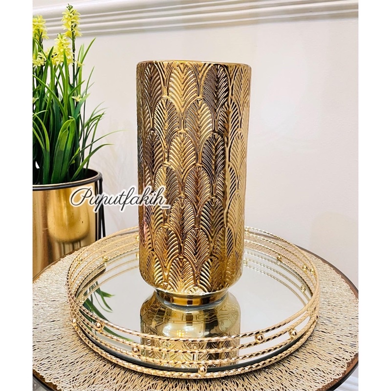 Jual Vas gold informa Vas pajangan Untuk meja / Vasgold dekorasi Meja ...