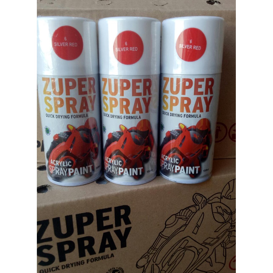 Jual pilok pilox zuper silver red 6 150cc zuper spray silver red p6 ...