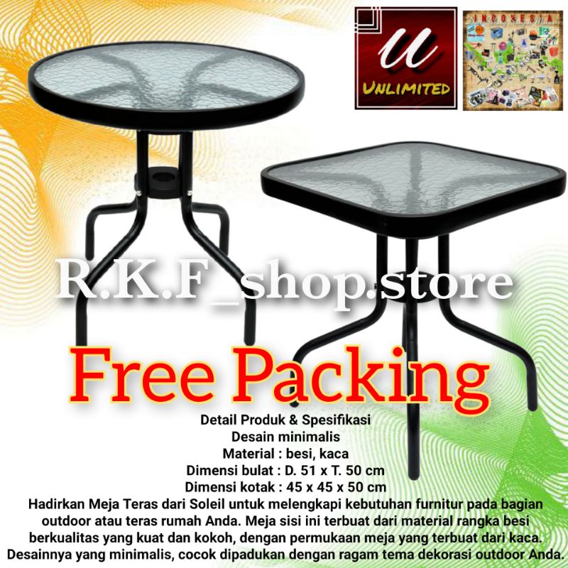 Jual Meja Teras Sisi Square and Round / meja minimalis / meja besi/meja ...