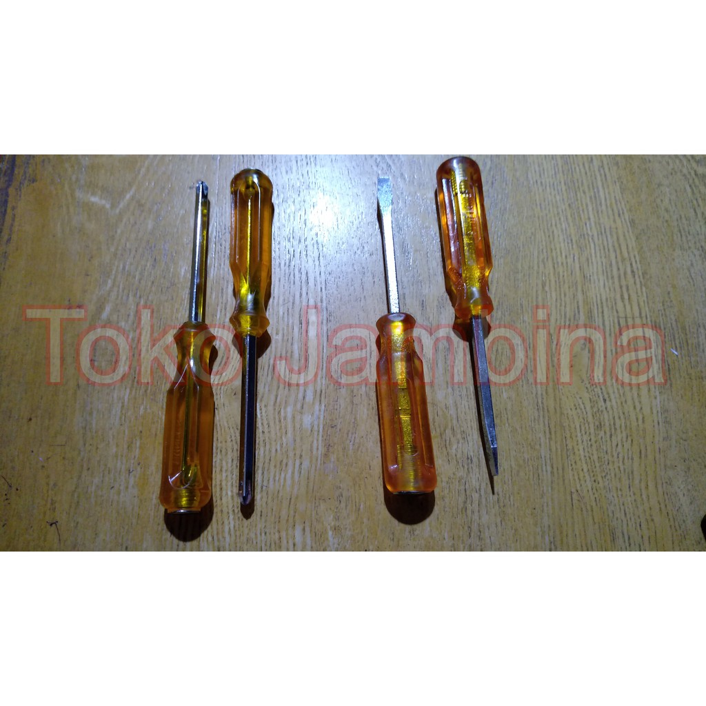 Jual Obeng Plus + Minus - Ukuran 3 inch , Lebar Ujung 5 mm ...