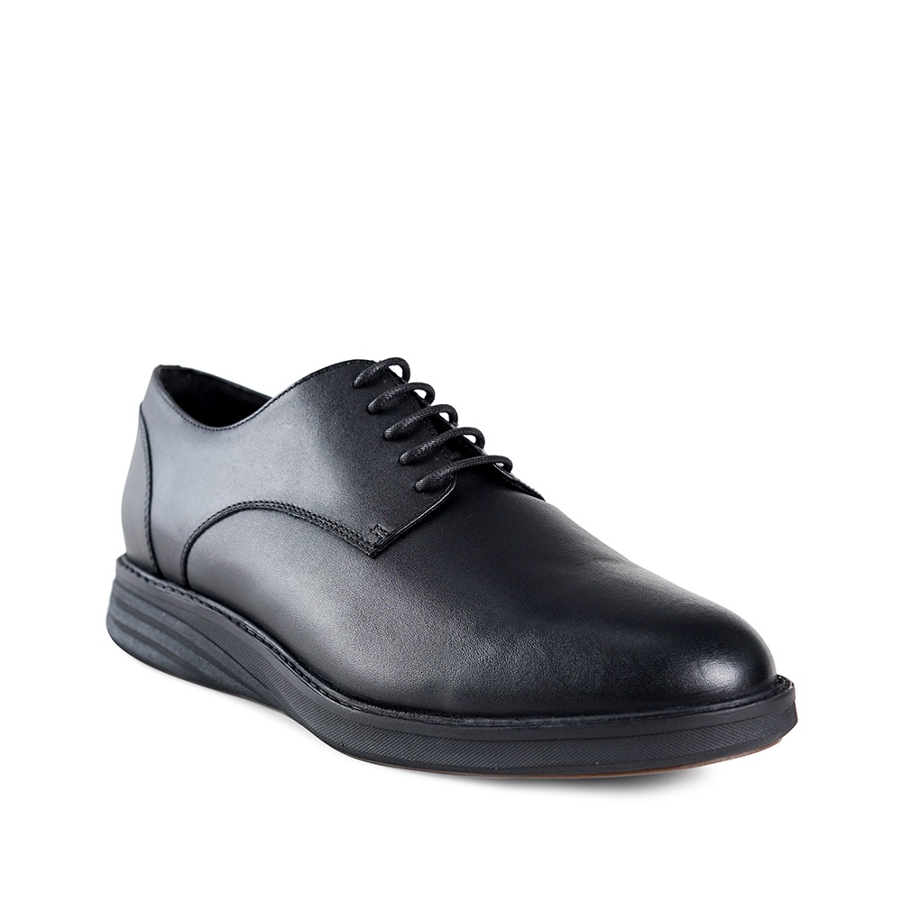 Jual Prabu - Sepatu Kulit Derby Pria Bahru Black Hitam | Shopee Indonesia