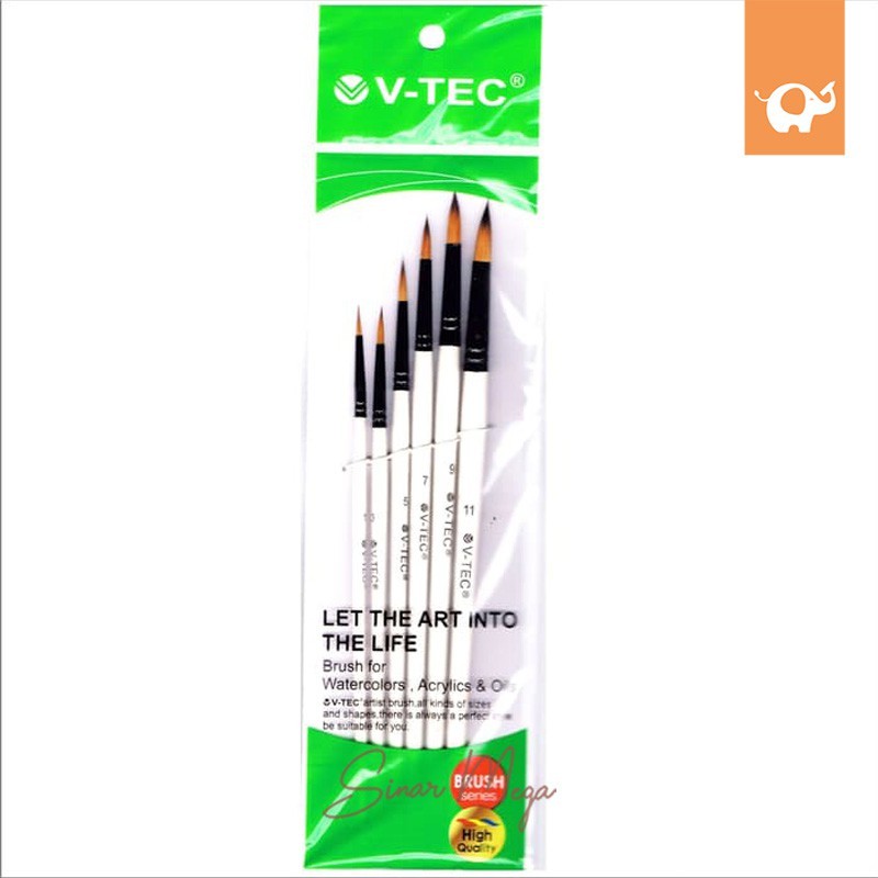 Jual V-Tec Vtec Art Brushes A0018H-6A/6/ Brush Kuas Lukis Set Murah ...