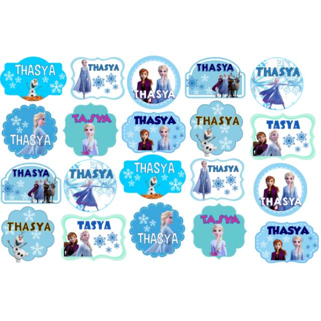 Jual STIKER NAMA FROZEN II / STIKER NAMA WATERPROOF FROZEN 2 / LABEL ...