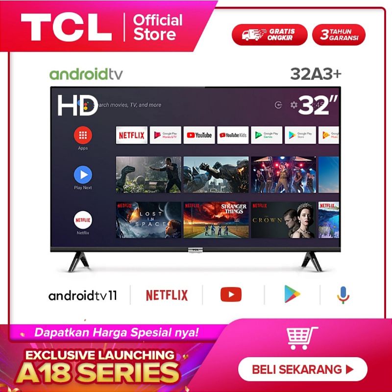 Jual TCL 32 inch Smart TV Android 11.0 LED HD Model : TCL 32A3 ...