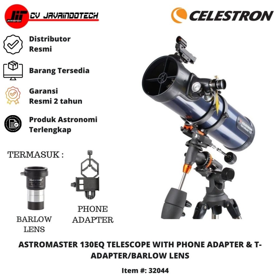 Jual TELESKOP BINTANG ASTROMASTER 130EQ TELESCOPE WITH PHONE ADAPTER & T-ADAPTER/BARLOW LENS ...