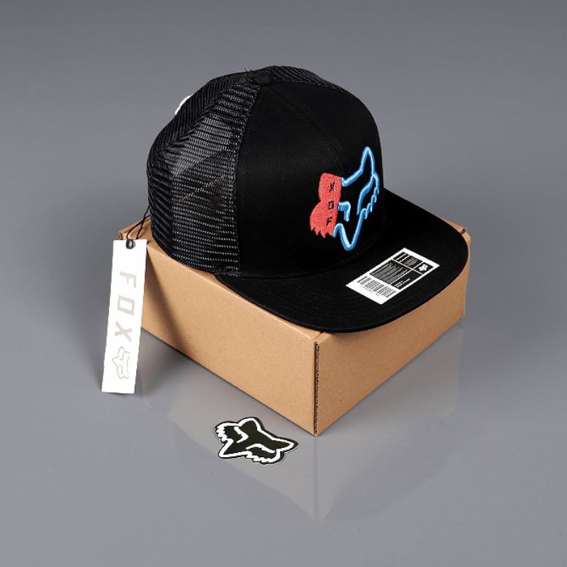 Jual TOPI RACING HITAM (FREE STICKER) TRUCKER MOTOCROSS/HATS TRAIL MX ...