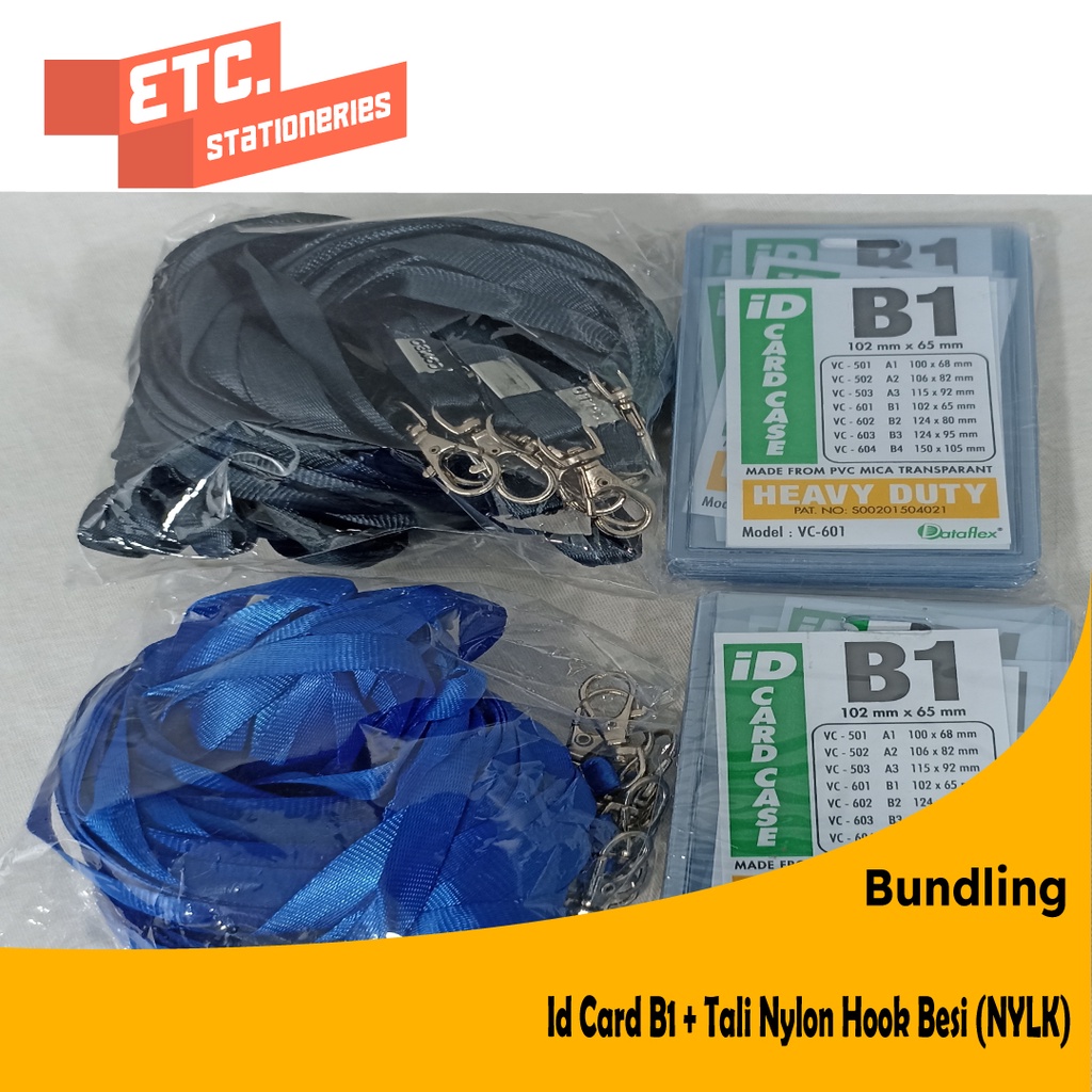 Jual Paket Bundling Id Card B1 + Tali Nylon Hook Besi (NYLK) | Shopee ...