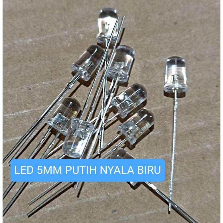 Jual 10BUAH LED 5MM PUTIH NYALA BIRU | Shopee Indonesia