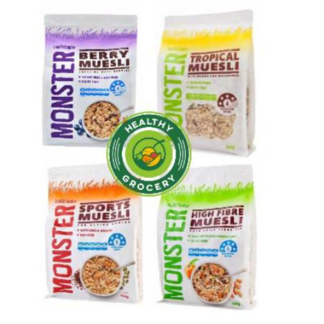 Jual Monster Muesli Oatmeal 700gr Original / High Fibre / Tropical ...