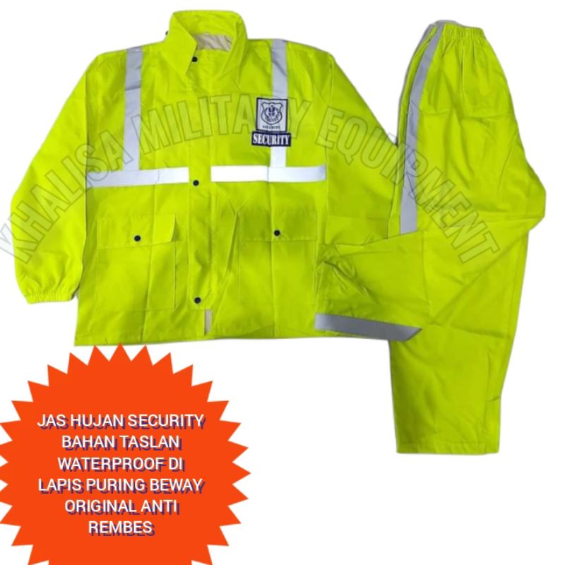 Jual Jas Hujan Security Original, Jas hujan Taslan Waterproof Dua lapis ...