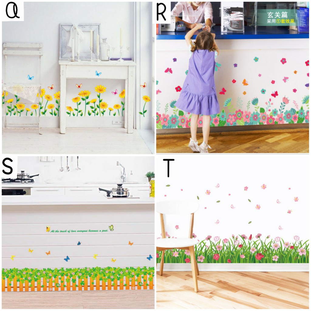 Jual RELIZA WALLSTICKER WALL BORDER RUMPUT PAGAR BUNGA STIKER DINDING ...