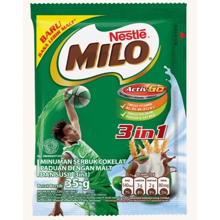 Jual Milo Sachet 3in1 Isi 5 Sachet 5x35g Bubuk Coklat | MILO Nestle ...