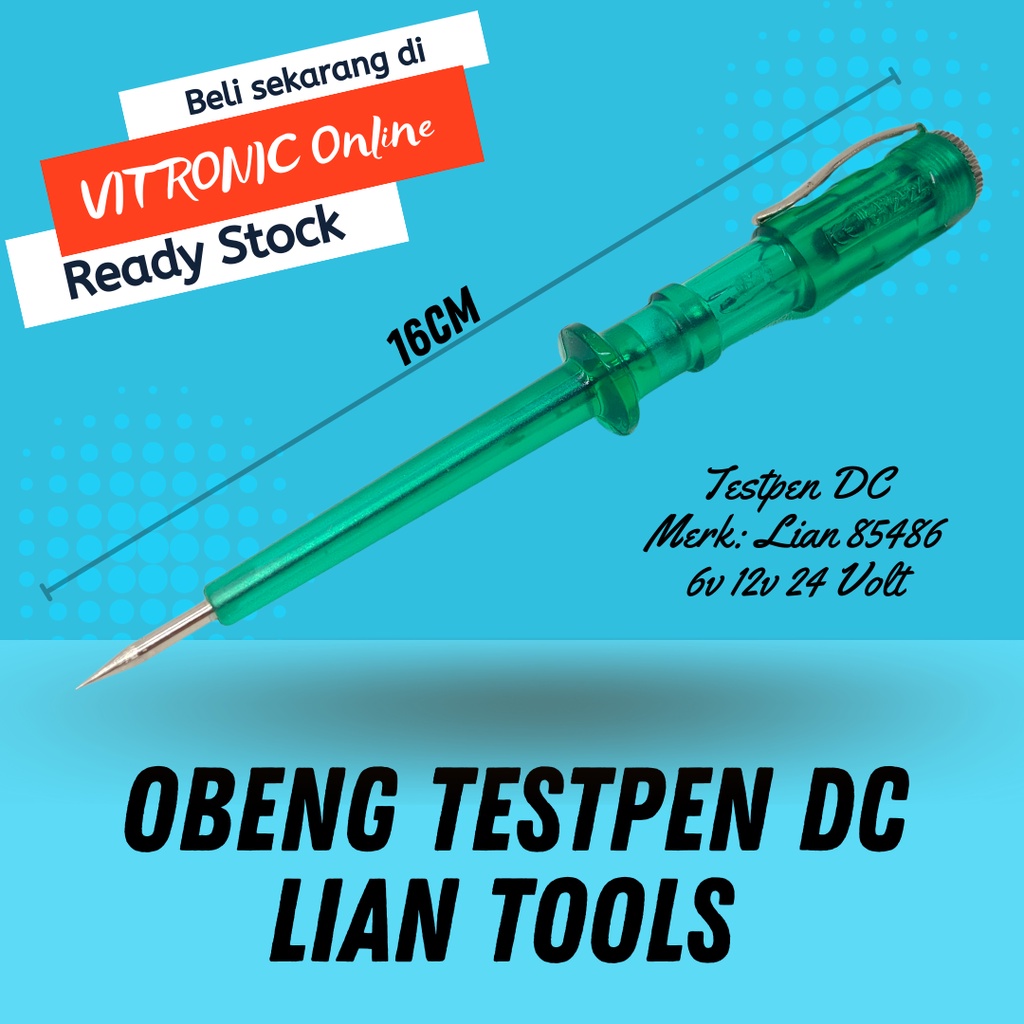 Jual Obeng Testpen DC Lian Tools Tespen Aki 6v 12v 24 Volt | Shopee ...