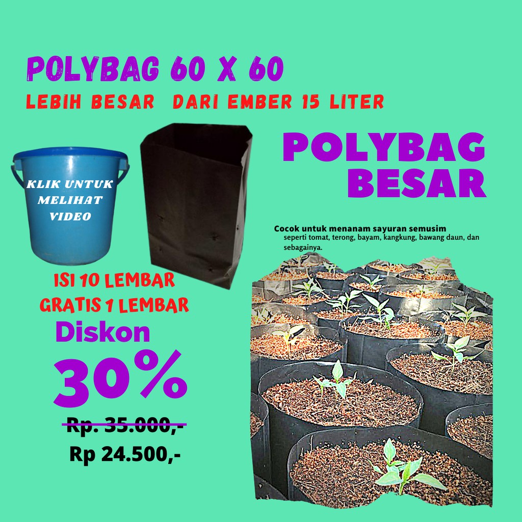 Jual POLYBAG BESAR UKURAN 60X60 | POLIBAG TANAMAN BESAR 60X60 | POLIBEK ...