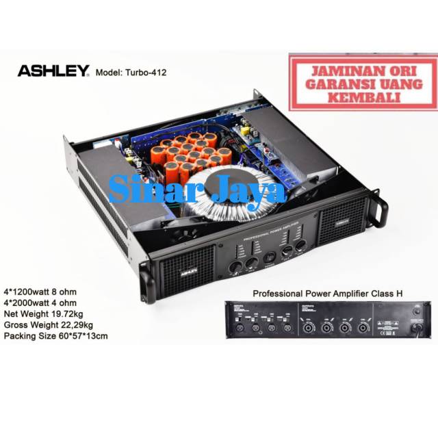 Jual power Amplifier ASHLEY turbo 412 4 channel Class H | Shopee Indonesia