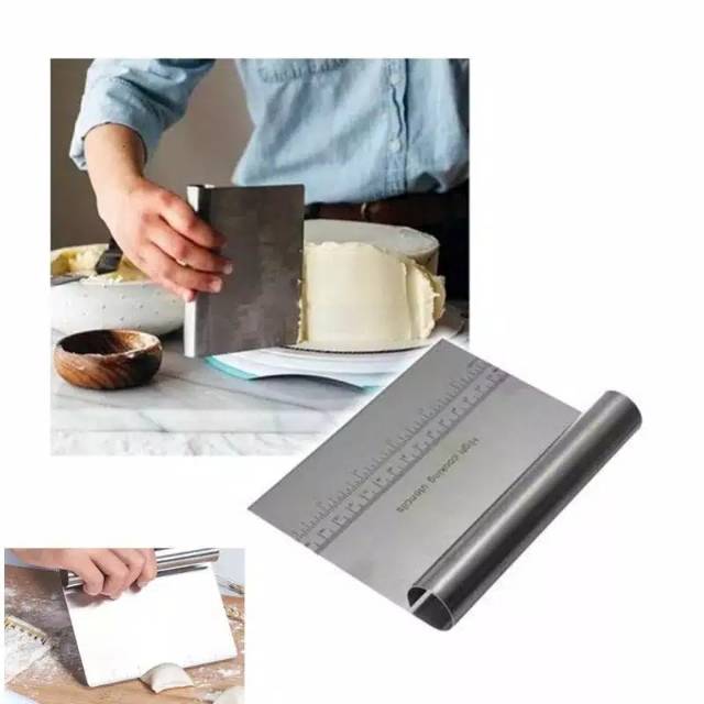 Jual Scrapeer Stainless - Dough Cutter Stainless - Pemotong Adonan Roti ...