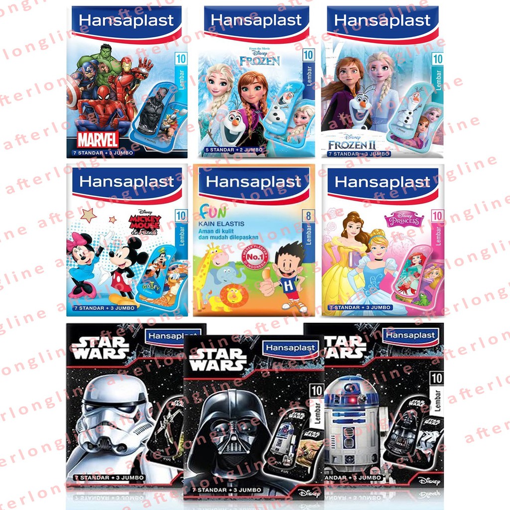 Jual HANSAPLAST Plaster Kids Princess Star Wars Frozen Mickey Mouse ...