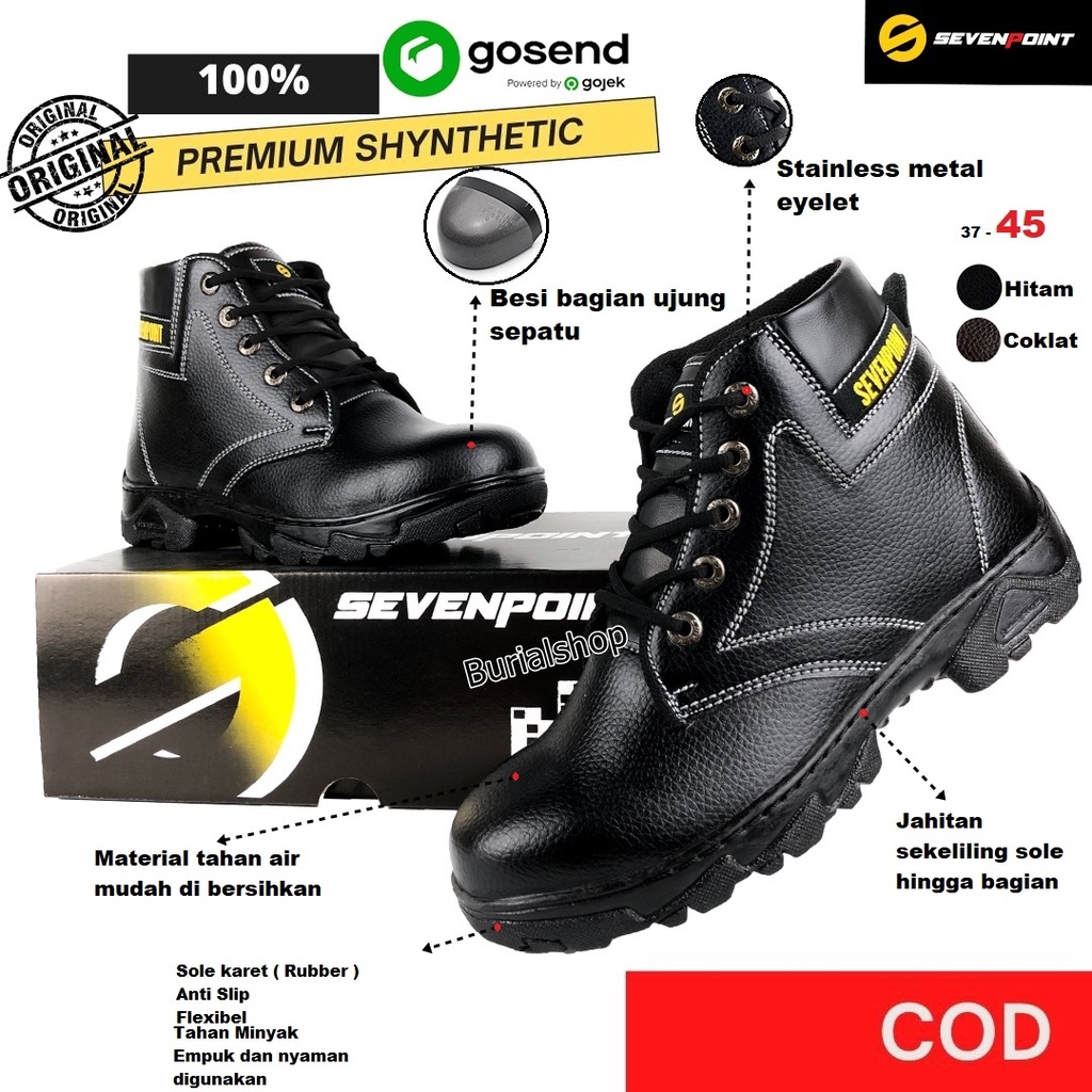 Jual Sepatu Safety Pria Wanita Boots Original Ujung Besi Proyek Septy ...