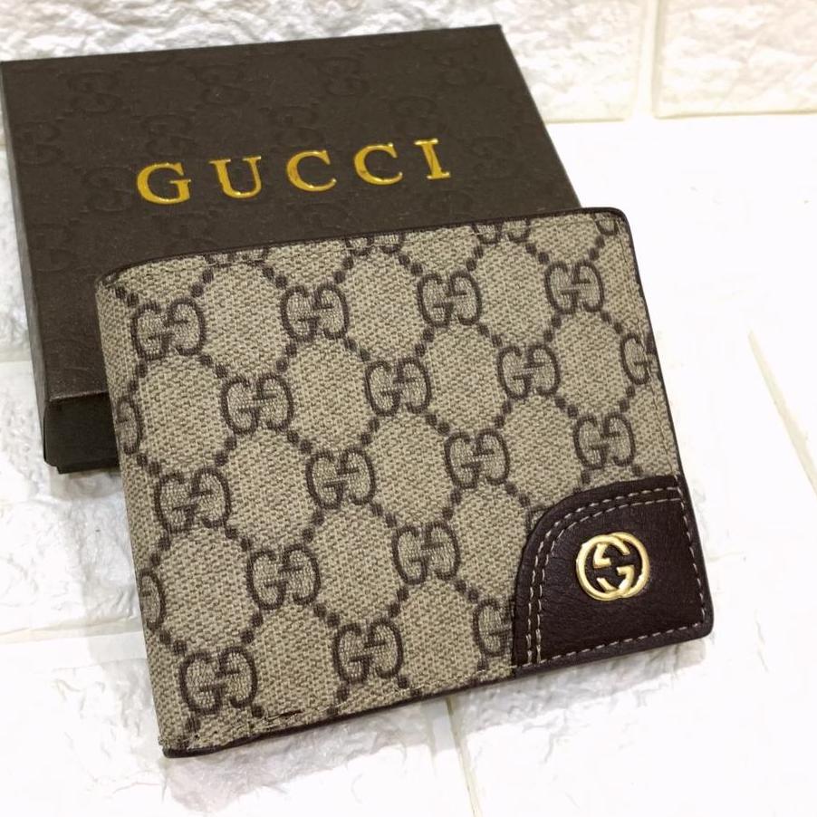 Jual ZJH Dompet Gucci Pria 1101 lipat pendek Super Premium kulit ada ...