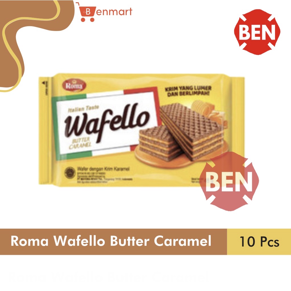 Jual Roma Wafello Butter Caramel 1 Renceng 10 Pcs 37,5g 37,5gr 37,5 g ...