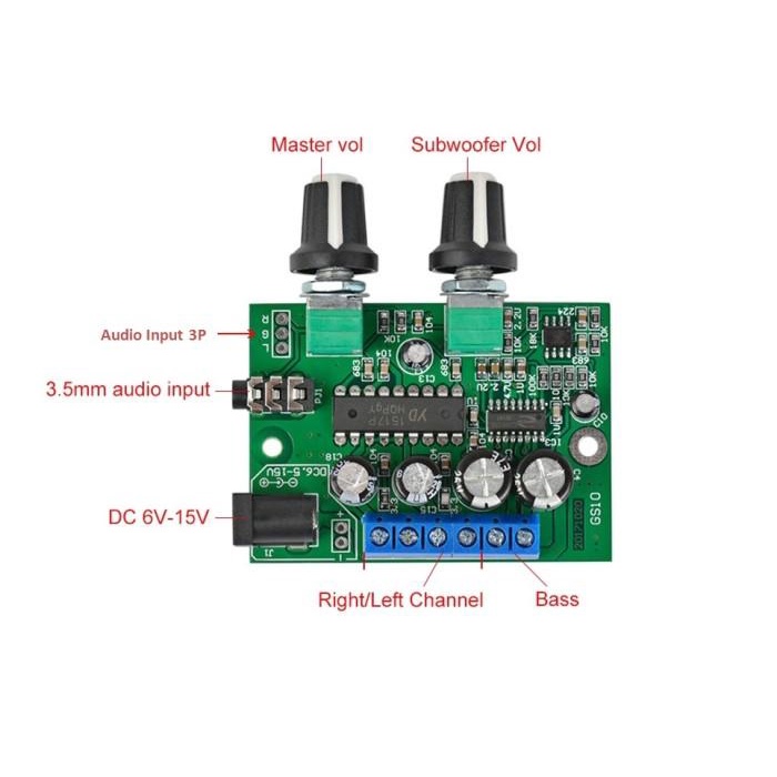 Jual Modul Audio Amplifier Subwoofer 2.1 6Wx2+25W Mini Bass Hifi ...