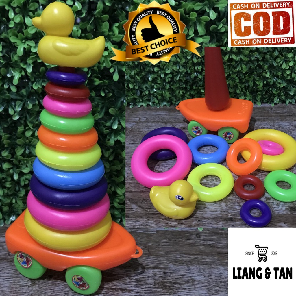Jual ( BISA COD ) PROMO Mainan Anak Ring Donat Roda 10 Susun Multiwarna ...