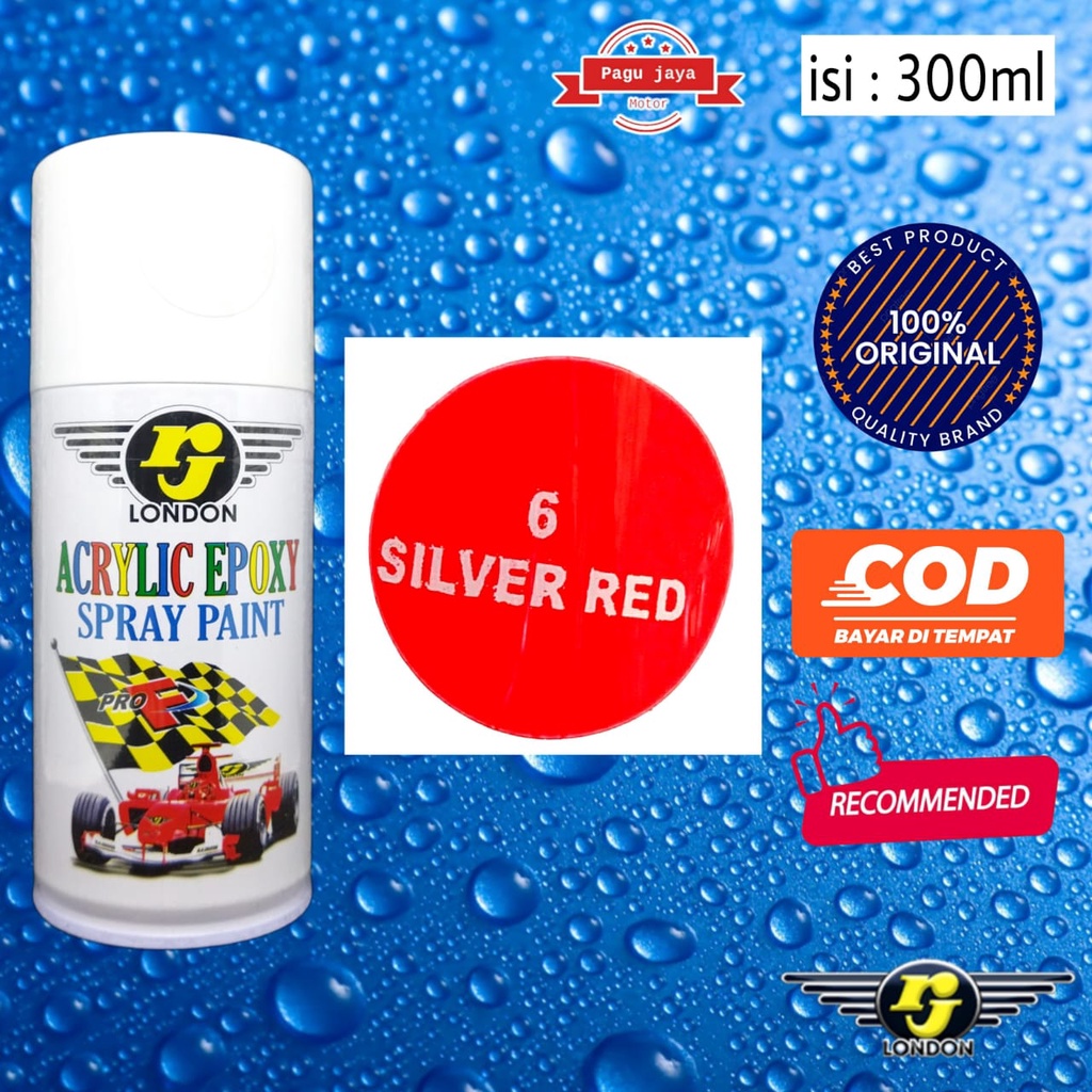 Jual 300ml pilox pilok silver red rj london cat semprot spray paint ...