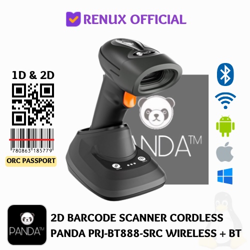 Jual 2D PRJ-BT888-SRC PLUS OCR Wireless Bluetooth Barcode Scanner QR ...