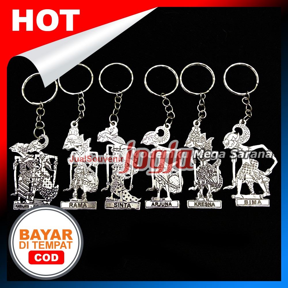 Jual Souvenir Gantungan Kunci Logam Silver - Tokoh Wayang Indonesia Karakter Campur | Shopee ...