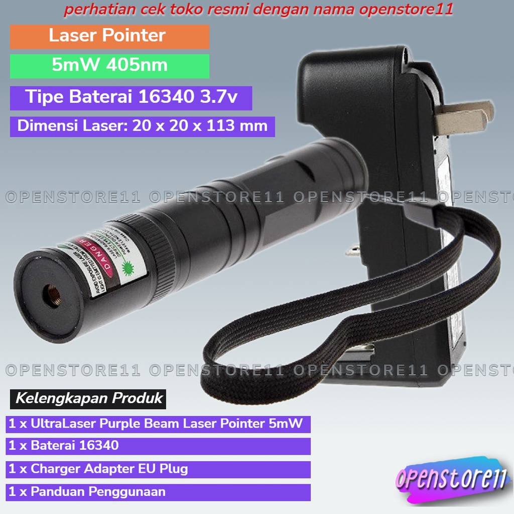 Jual Laser Pointer Purple Beam 5mW 405nm Proyektor Presentasi Rapat UltraLaser Infinite Baterai ...