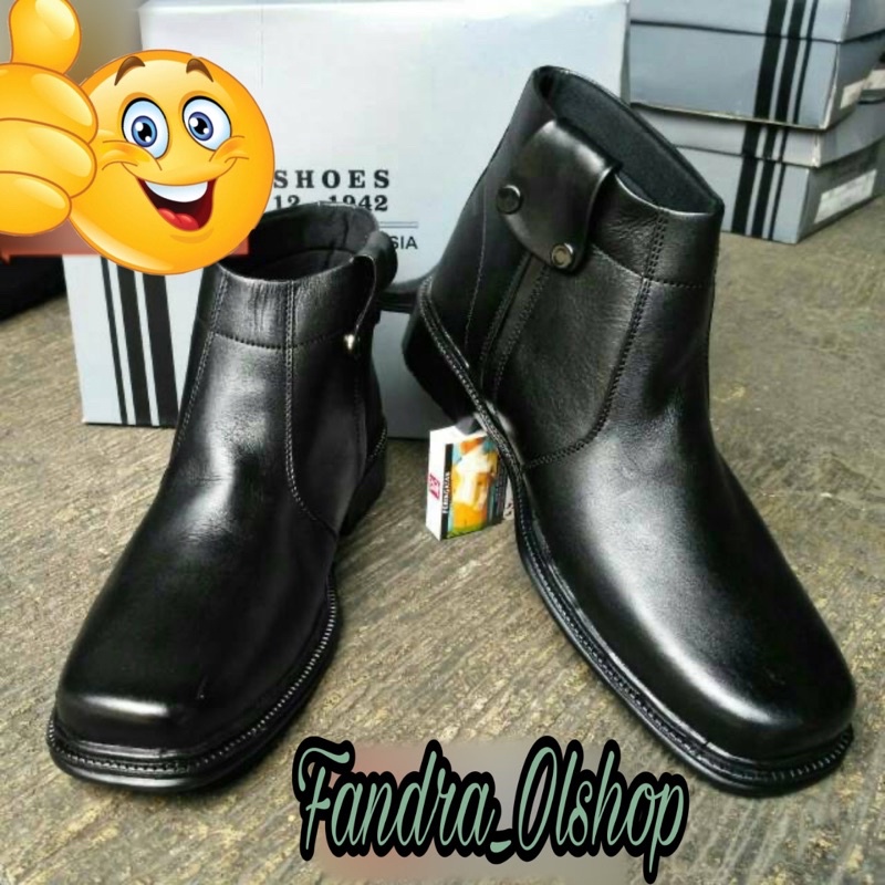 Jual AR Exclusive Sepatu PDH 1920 Sleting Samping Tapak Petak Hitam ...
