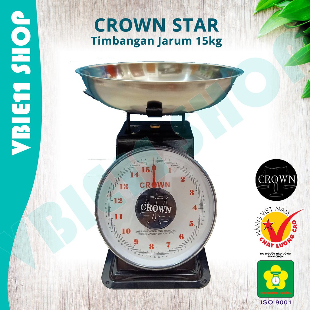 Jual Timbangan CROWN 15kg Besi Stainless Jarum Analog Manual Duduk Sembako Telor Kue Tepung Buah ...