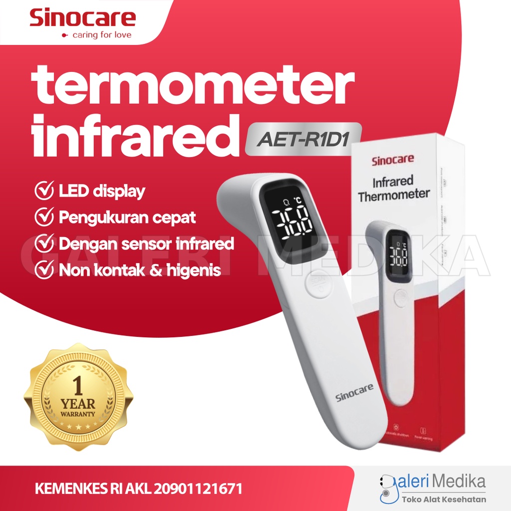 Jual Sinocare AET-R1D1 Termometer Digital / Termometer Tembak / Termo ...