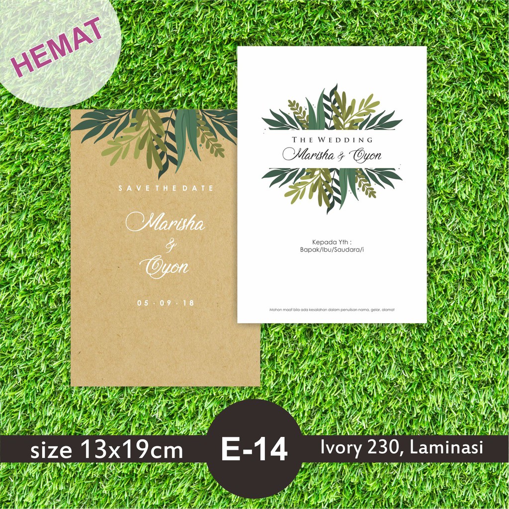 Jual Undangan Pernikahan Semi Custom Murah E14 | Shopee Indonesia