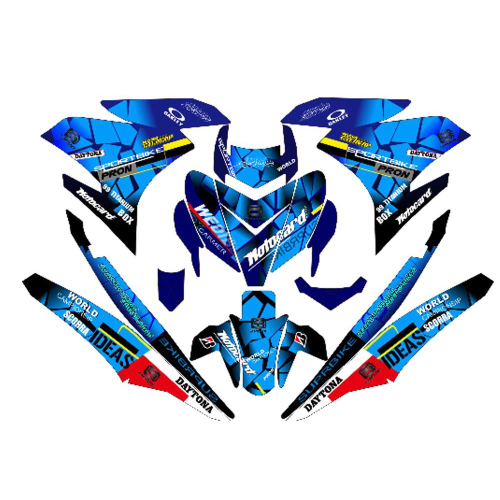 Jual DECAL STICKER MX KING BIRU HITAM FULL BODY STIKER YAMAHA MXKING ...