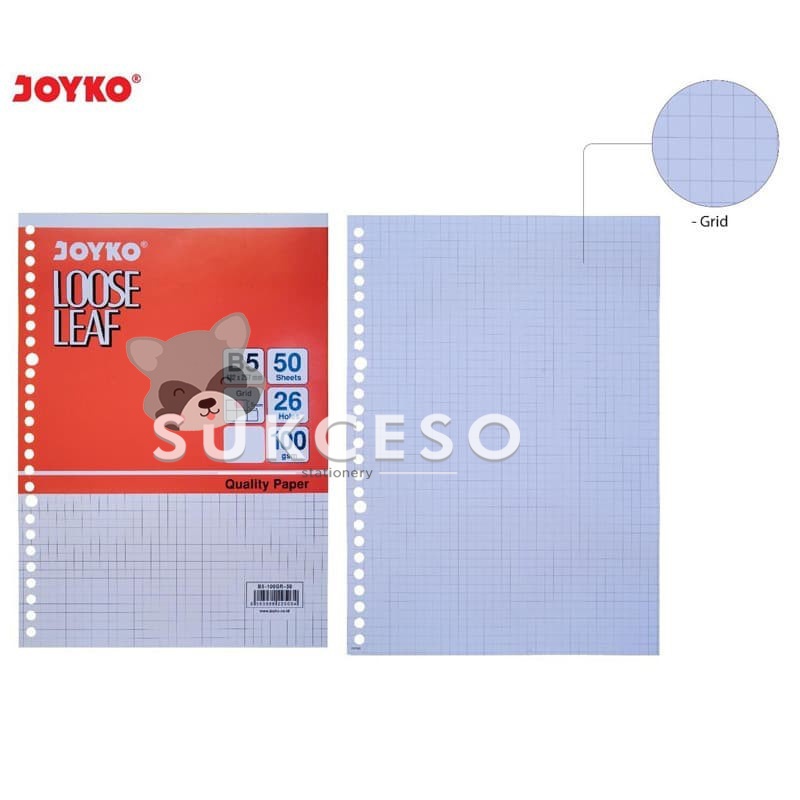 Jual Joyko Loose Leaf B5 (Blank, Grid & Dotted) 50 Sheets/Lembar / Kertas Isi Ulang Binder ...