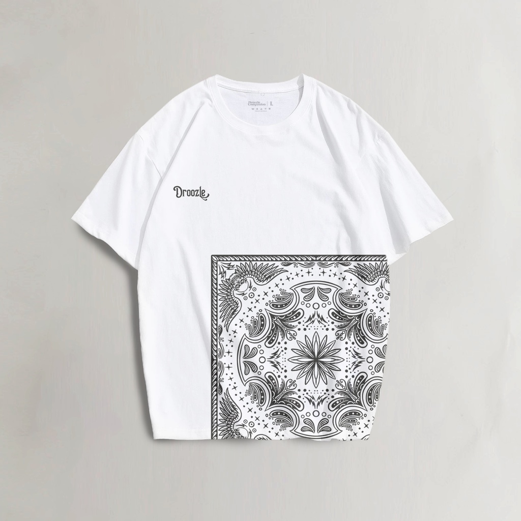 Jual Droozle & co - oversize tshirt - Jasper Paisley - white | Shopee ...