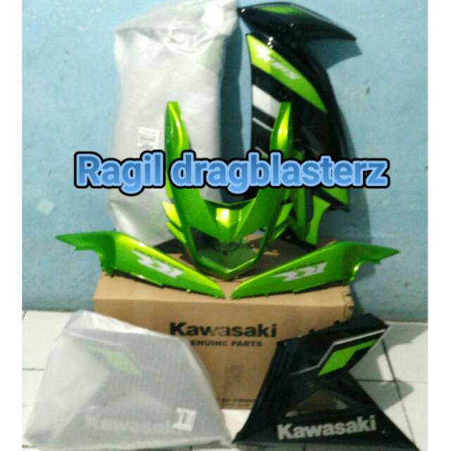 Jual Fairing set atas bawah dan cover body belakang new ninja rr hitam ...