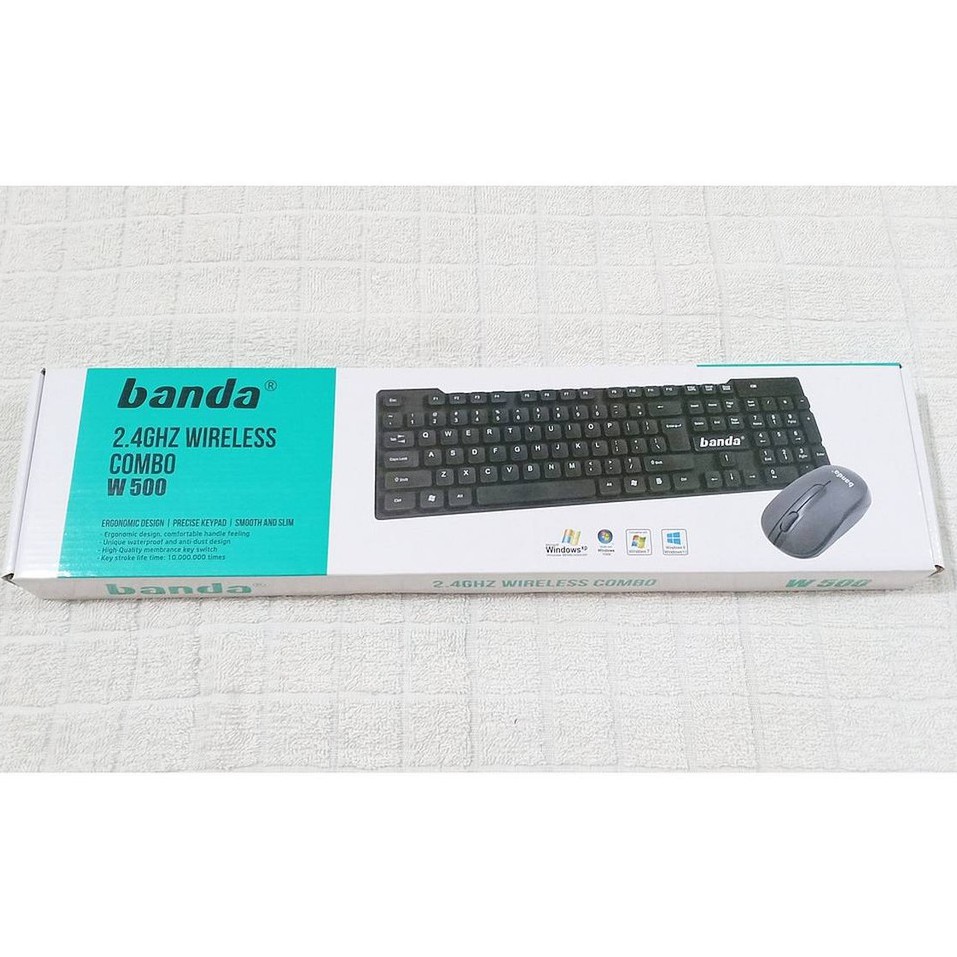 Jual KEYBOARD + MOUSE WIRELESS BANDA W500 / BANDA WIRELESS KEYBOARD ...