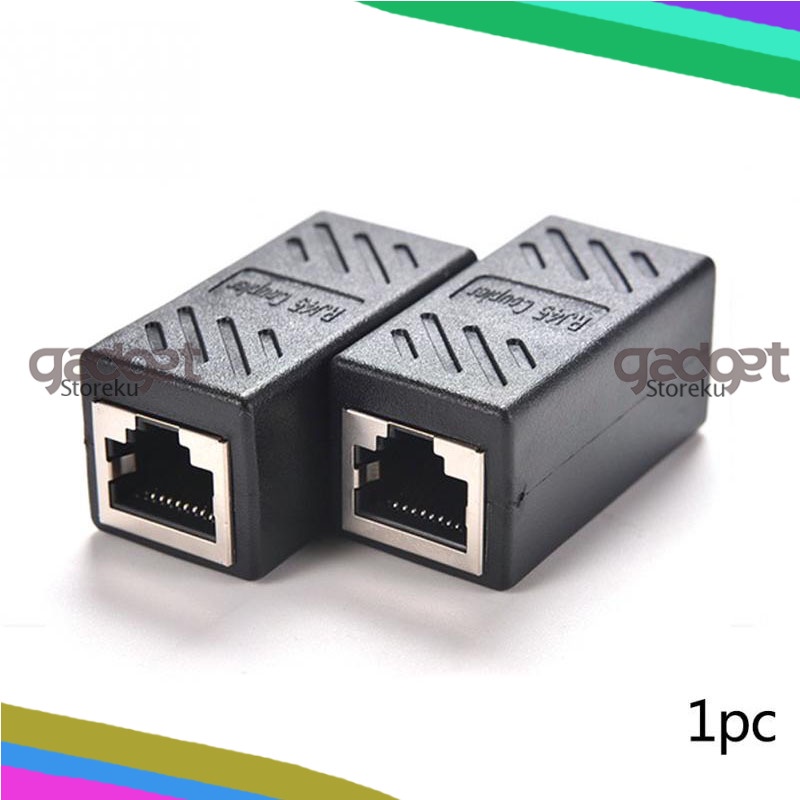 Jual RJ45 Female to Female Cat6 LAN Extension Adapter Connector ...