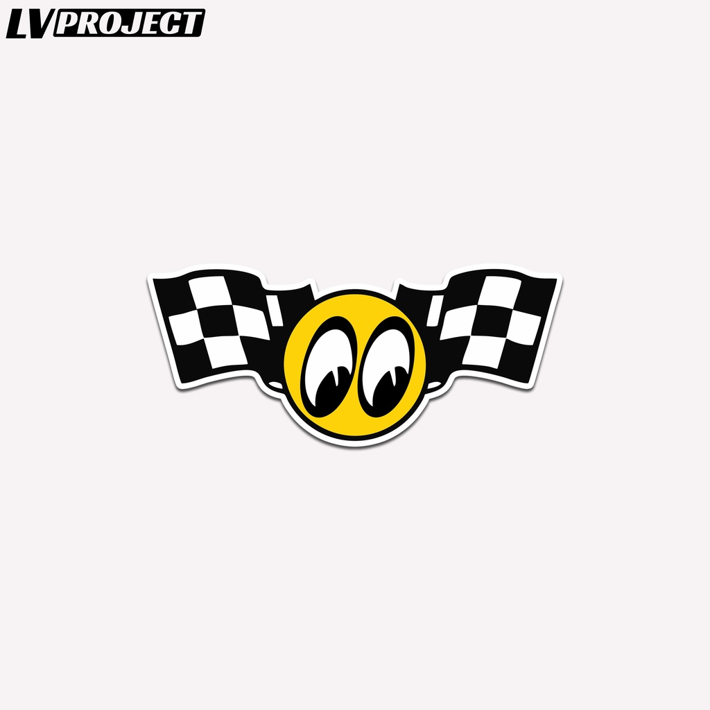 Jual Stiker Racing Mooneyes Flag Laminasi Glossy Sticker Vespa Classic ...