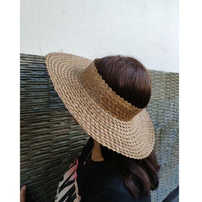 Jual Topi Pantai Anyaman/ Topi Wanita Murah/ Topi Pantai Anyaman Lontar ...