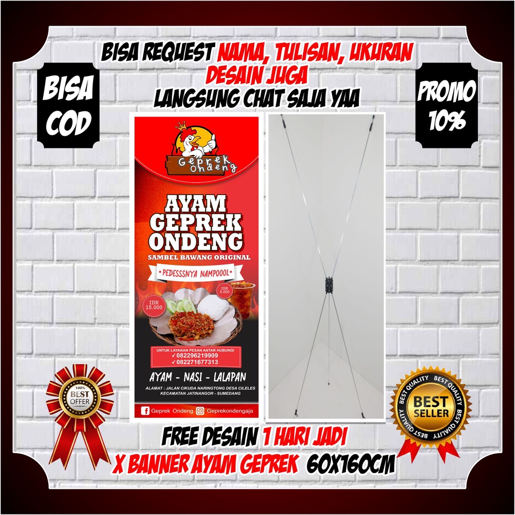 Jual Cetak Spanduk/Banner Usaha Fried Chicken Ayam Geprek Murah custome ...