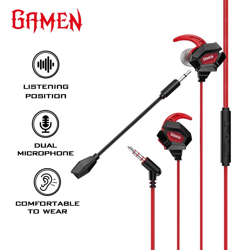 Jual Headset Gaming Gamen GE300 Dual Microphone Virtual Stereo Surround ...