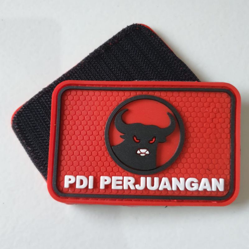 Jual PATCH RUBBER LOGO PARTAI PDI PERJUANGAN/RUBBER PATCH PDI/TEMPELAN ...