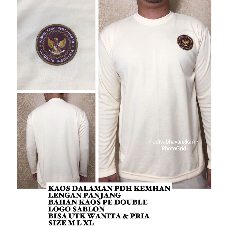 Jual KAOS DALAMAN PDH KEMHAN LENGAN PANJANG WARNA KREM | Shopee Indonesia