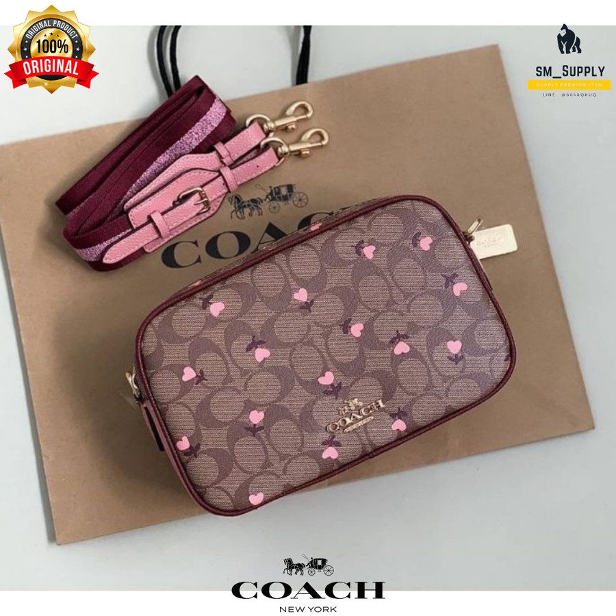Jual TAS COACH JES CROSSBODY IN SIGNATURE CANVAS WITH HEART FLORAL PRINT BR | Shopee Indonesia