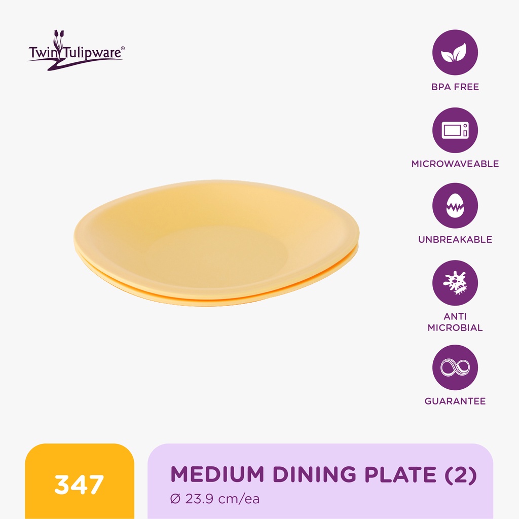 Jual Twin Tulipware Medium Dining Plate (set of 2) Piring | Shopee ...
