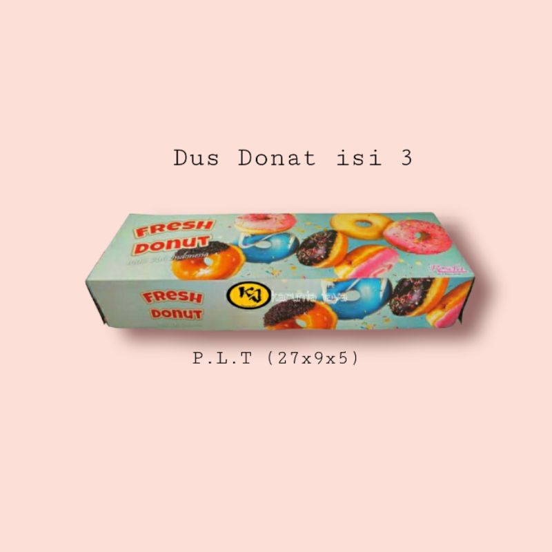 Jual Dus Donat isi 3 (27x9x5cm) | Shopee Indonesia